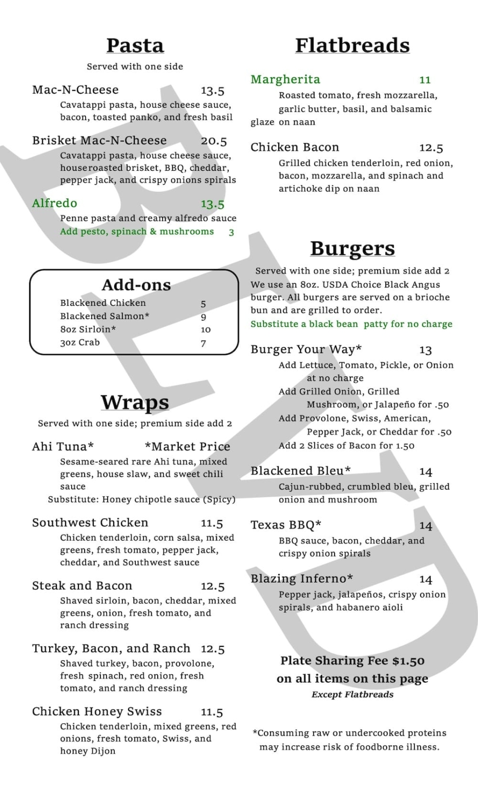 The Boulevard Grill Menus | Lunch Dinner Cocktails Beverages Banquet