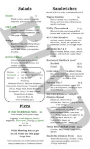 The Boulevard Grill Menus | Lunch Dinner Cocktails Beverages Banquet