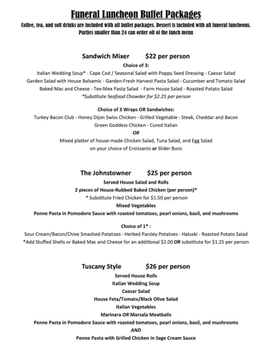 The Boulevard Grill Menus | Lunch Dinner Cocktails Beverages Banquet